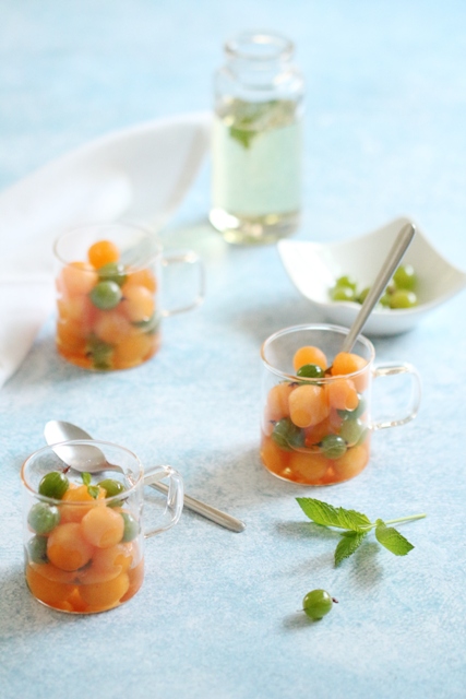 Nage Glacée de Melon de Cavaillon & Groseilles à Maquereau au Sirop de ...